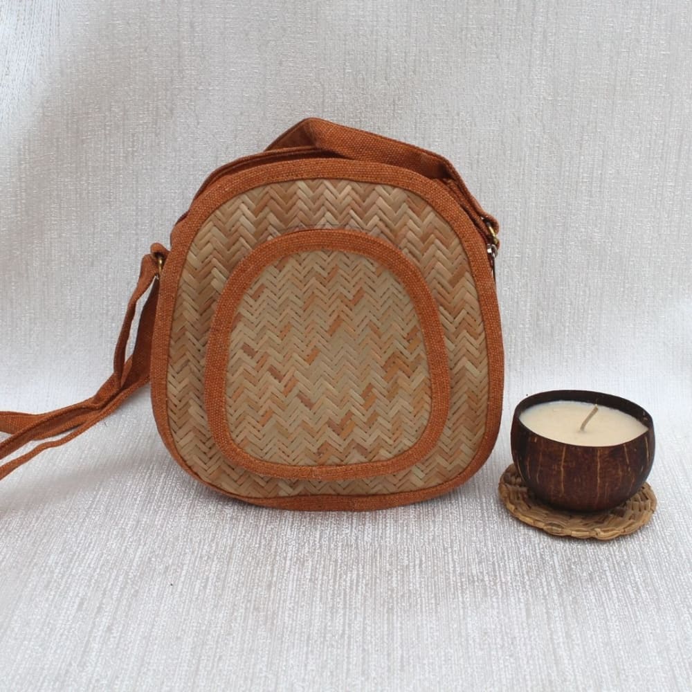 ONEarth - Oval Shital Pati & Jute Sling Bag